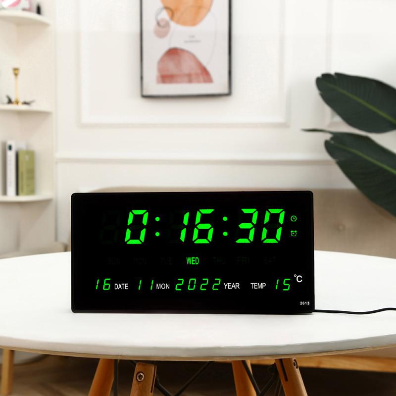 Buy Luminous Digital Wall Clock 4 Alarms Hourly Chiming Temperature ...