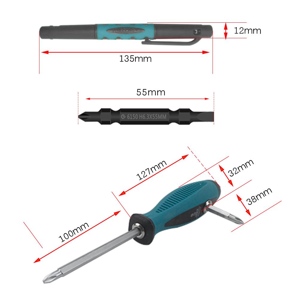 PENGGONG 7Pcs Screwdriver Set Test Pencil Dual-purpose Handle Multi ...