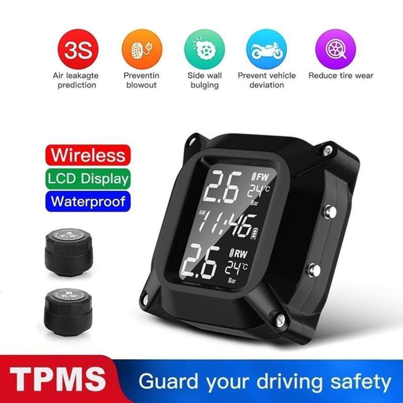 Wireless Sensitive LCD Display Motorcycle Accessories USB Charging ...