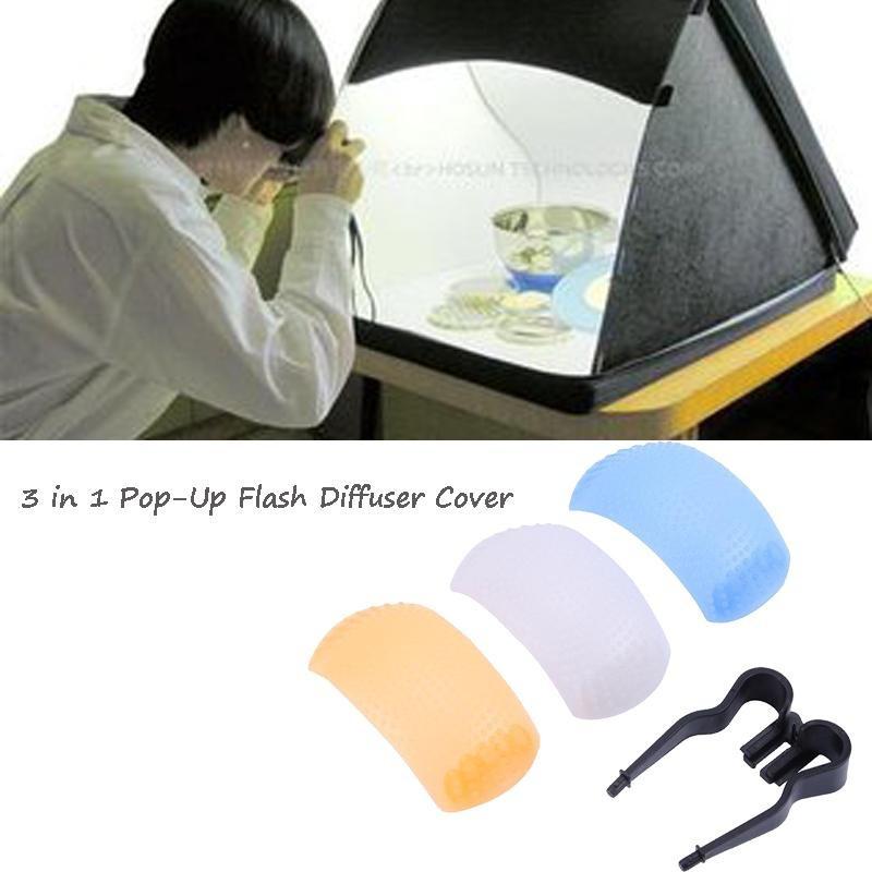 Buy 3 Color 3 In 1 Pop-Up Flash Diffuser Cover For DSLR SLR Cameras at ...