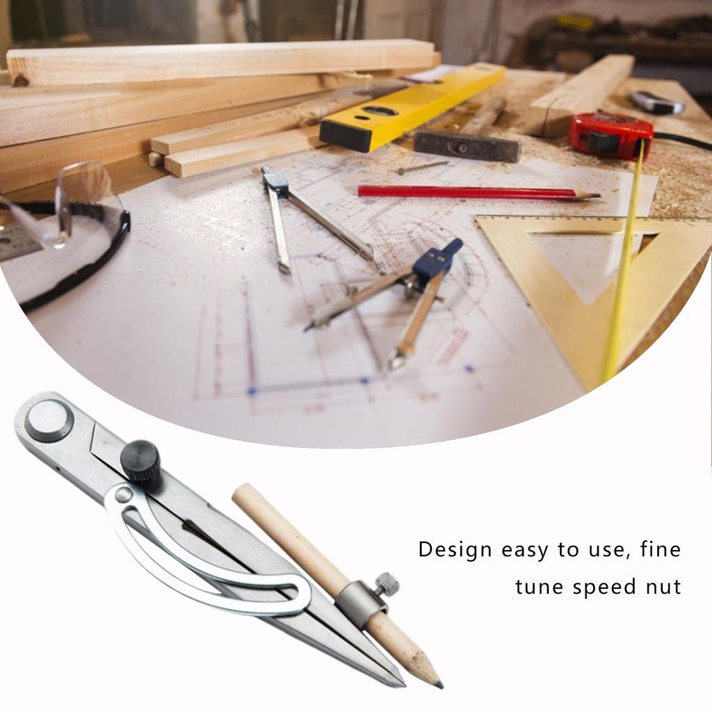 Metal Wing Divider Scribe Tool Leather Compass with Pencil Holder ...
