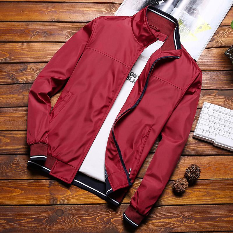 Buy Men Casual Jacket 2022 Autumn Solid Zipper Outerwear Coats Mens ...