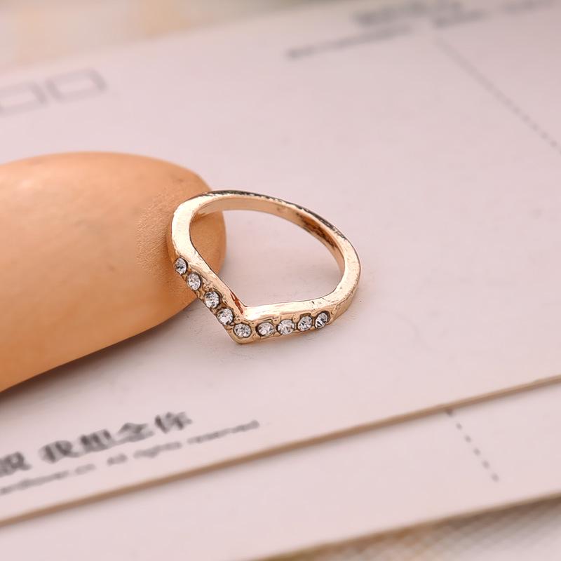Buy V-shaped Ring Polished Men Women Wedding Engagement Jewelry at ...