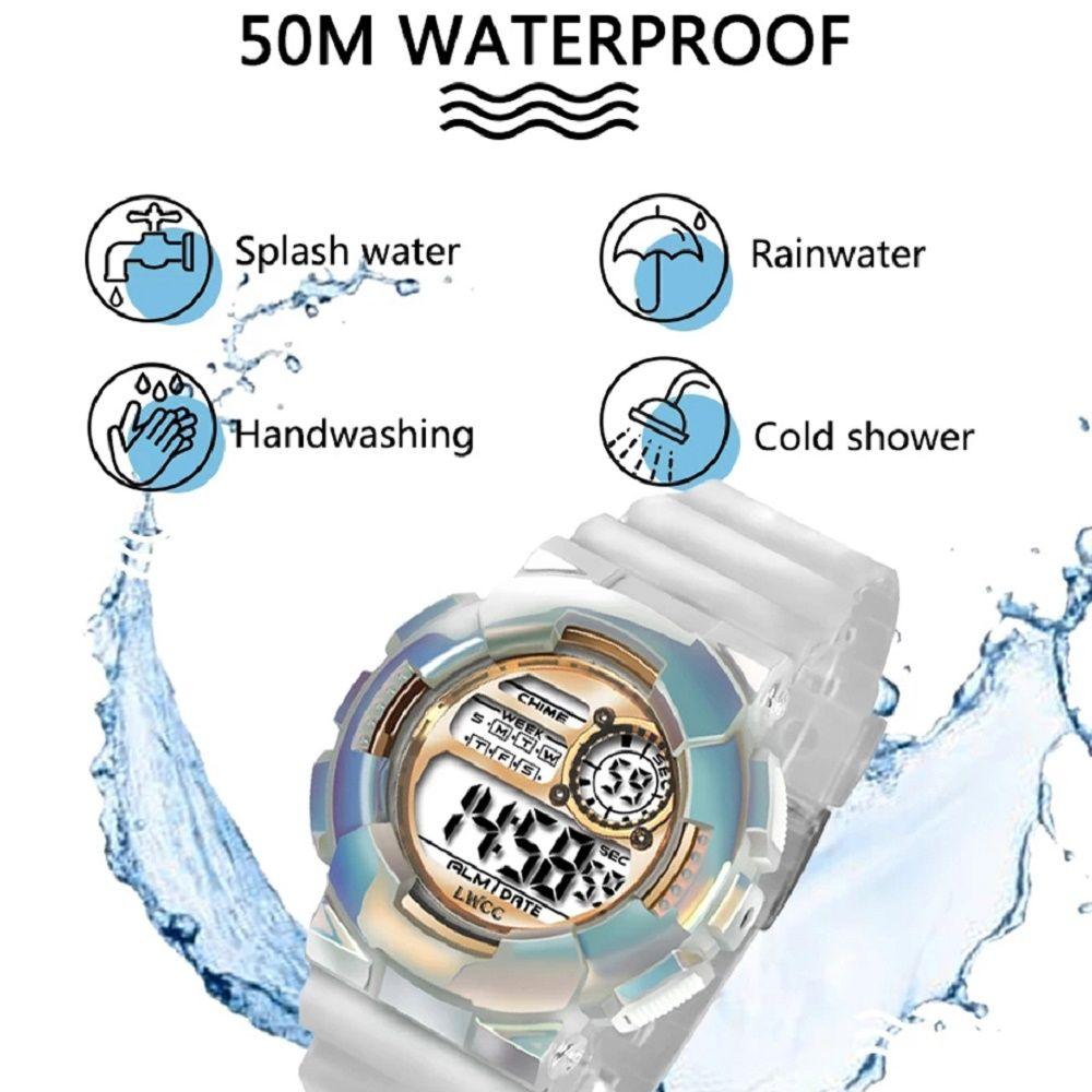 Buy Children Transparent LED Digital Wristwatches Sports Wrist Watch ...