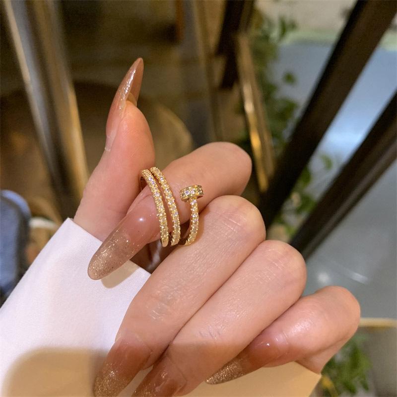 Buy Japanese-style Diamond-encrusted Personality Index Finger Nail Ring ...
