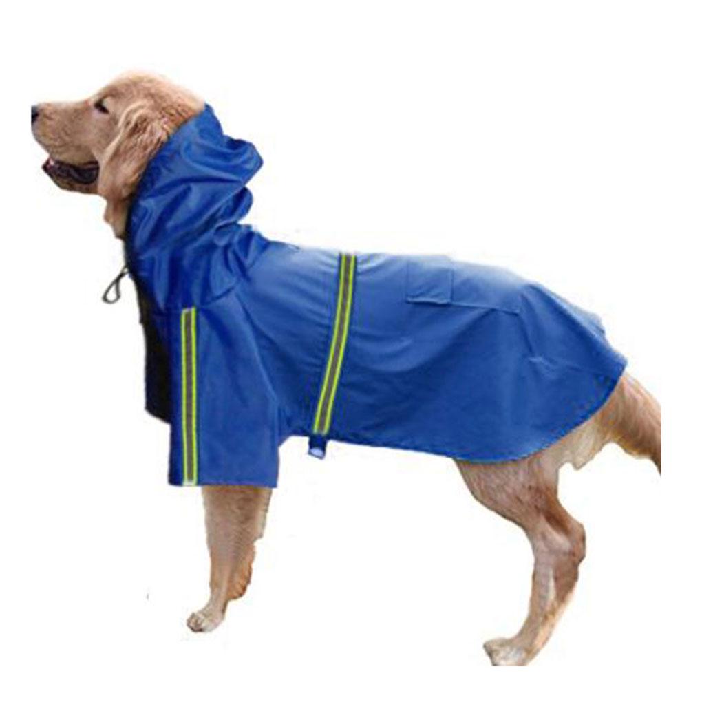 Multi Size Hooded Dog Raincoat Pet Rain Coat Two Legs Reflective Stripe ...