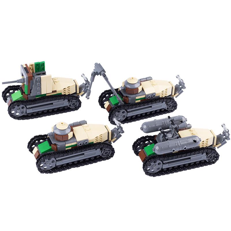 Buy Ww2 Military Renault Ft17 Light Tanks Building Blocks Ww1 French ...