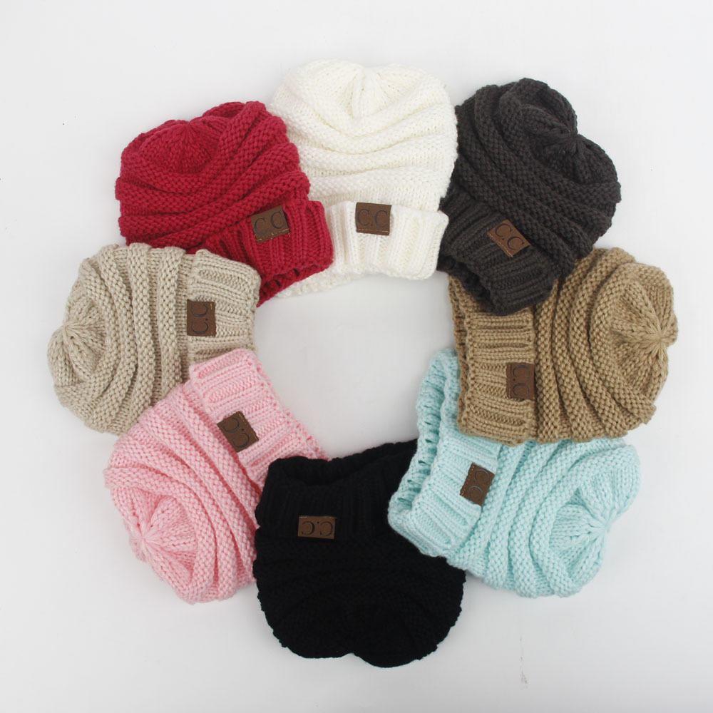 Buy CC Winter Hats & Caps Women Knitted Wool Cap Men Casual Unisex Hip ...