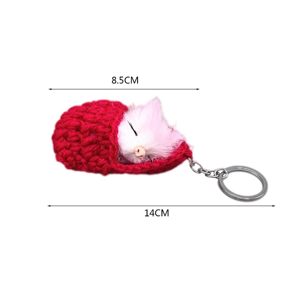 Cheap Key Chain Hand Made Key Ring Plush Keychain Sleeping Cat ...