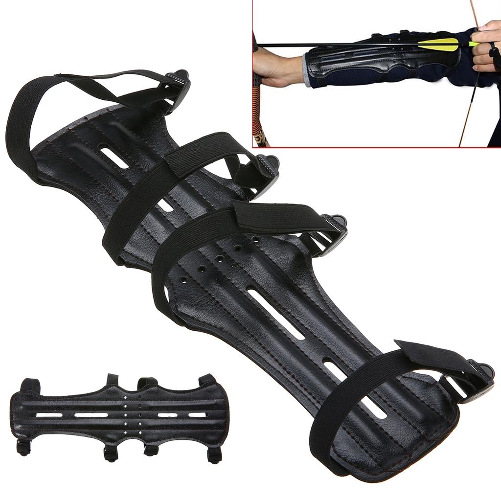 Buy Peigu 4 Adjustable Straps Archery Arm Guard Shooting Bow String Arm ...