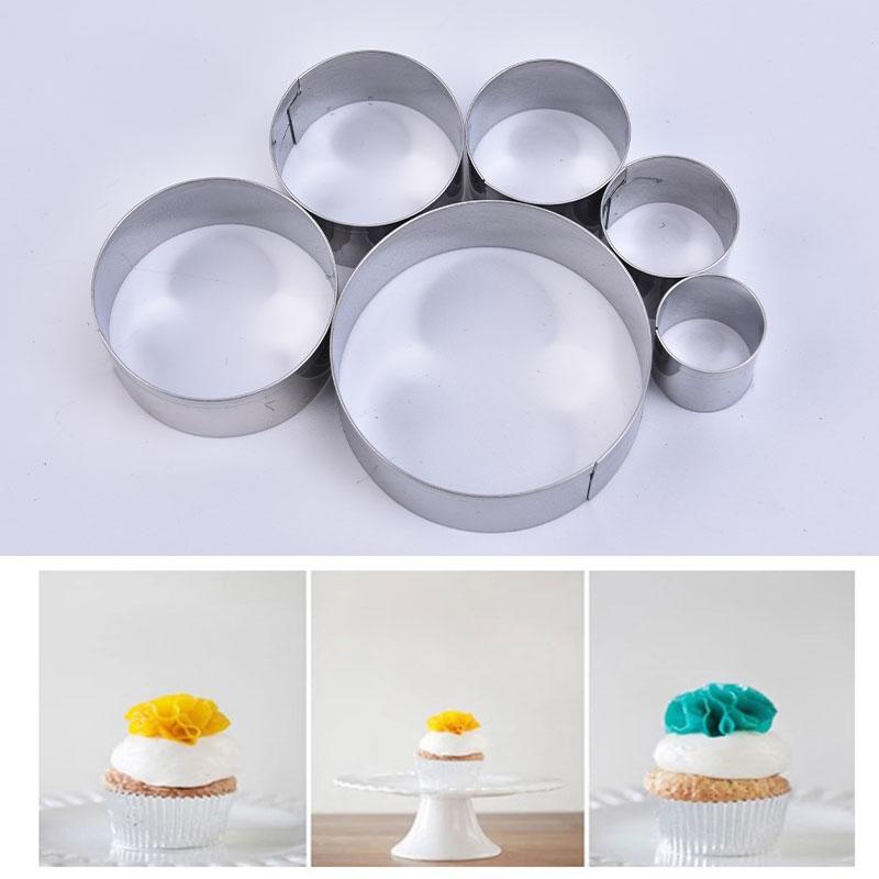 Buy 6Pcs Round Shape Mold Mousse Ring Mold Stainless Steel Cake Cutter ...