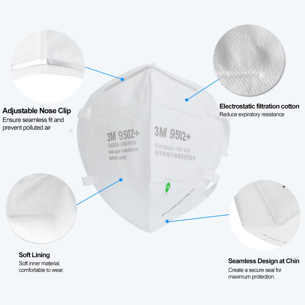 3M 9502+ Particulate Respirator Protective Masks Safety Mask PM2.5 Smog ...