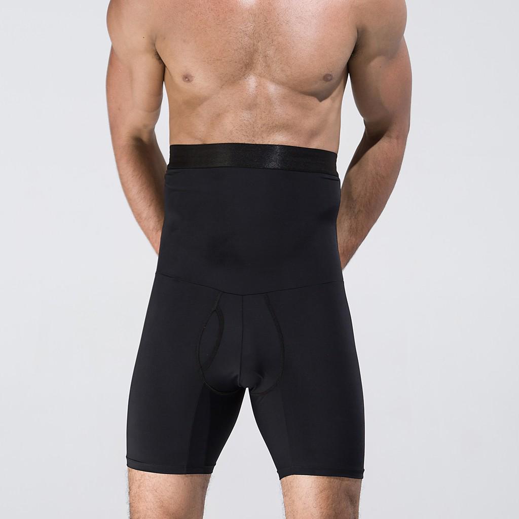 Buy Men's High Waist Bodysuit Strong Shaping Underwear Short Slim Fit ...