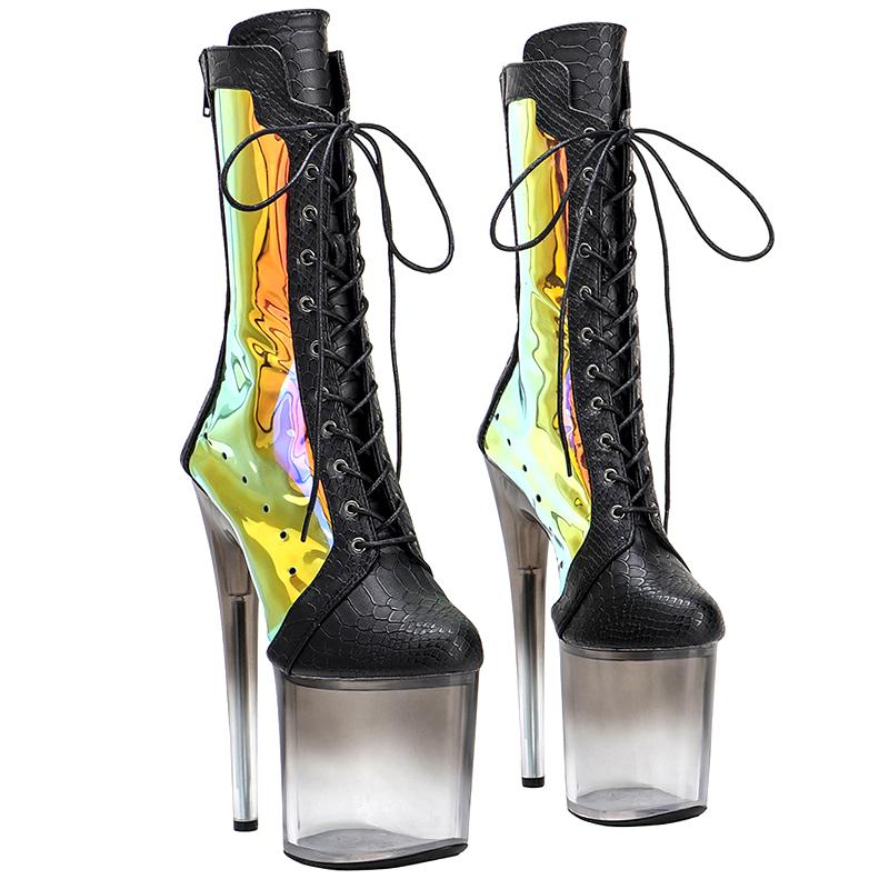 Buy 20Cm/8Inches Pu Upper Fashion Ankle High Heel Platform Pole Dancing ...