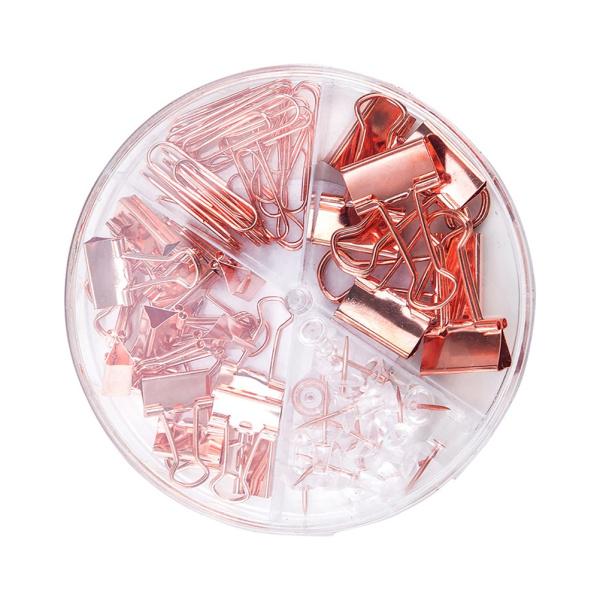 1pc Office Stationery Set Rose Gold Copper Paper Clip Clip Back Needle ...
