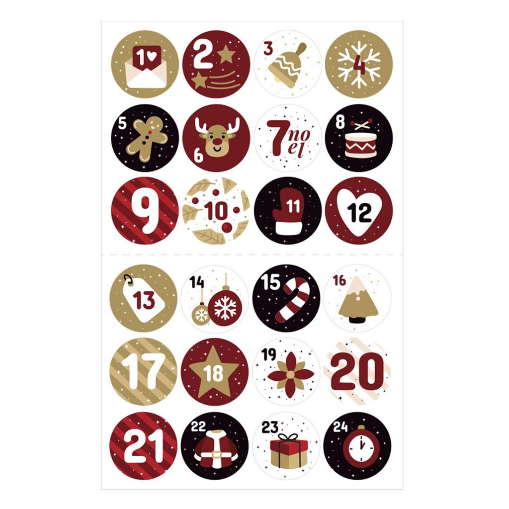 Cheap Number Merry Christmas Gift Stickers Advent Calendar DIY Multi ...