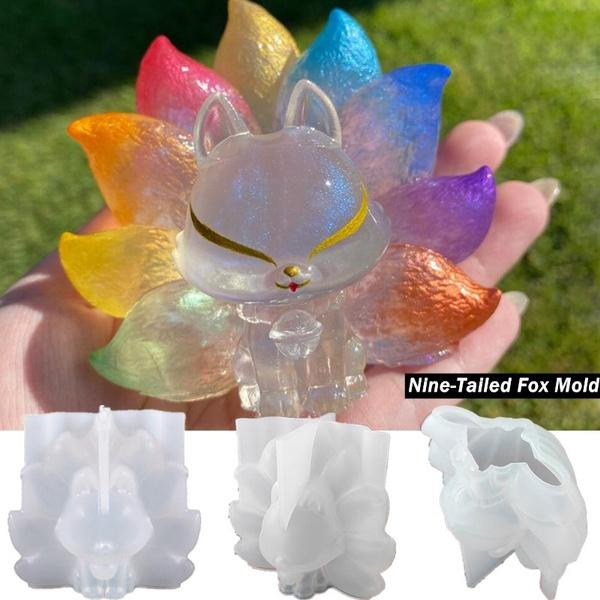 Cheap 3D Nine-Tailed Fox Silicone Mold for Resin Craft DIY Desk ...