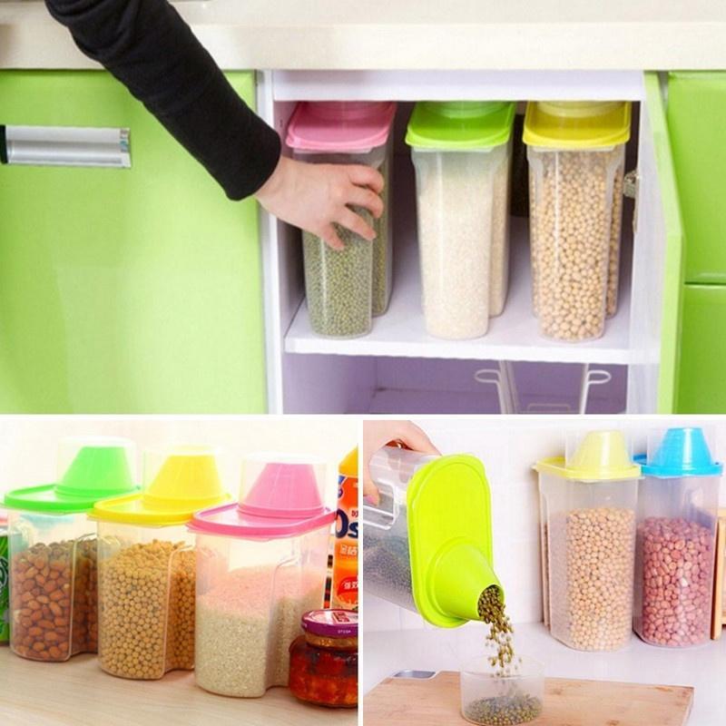Buy Dried Food Cereal Flour Pasta Storage Dispenser Rice Container ...