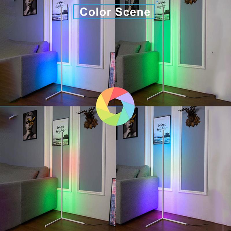Cheap Nordic RGB Corner Floor Lamp Modern Simple LED Rod Floor Lamps ...