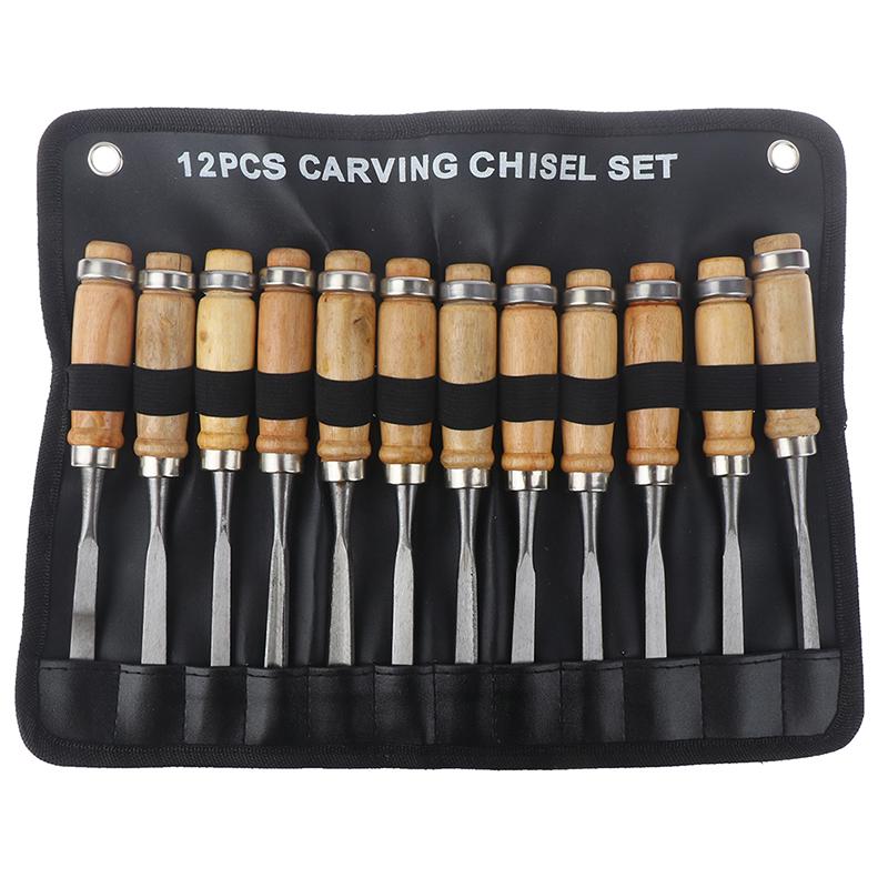 Buy 12 Pcs Wood Carving Hand Chisel Kit Toolset Wood Working ...