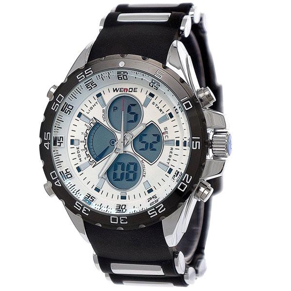 WEIDE WH-1103 Waterproof Men‘s LED Digital Analog Dual Time Display ...