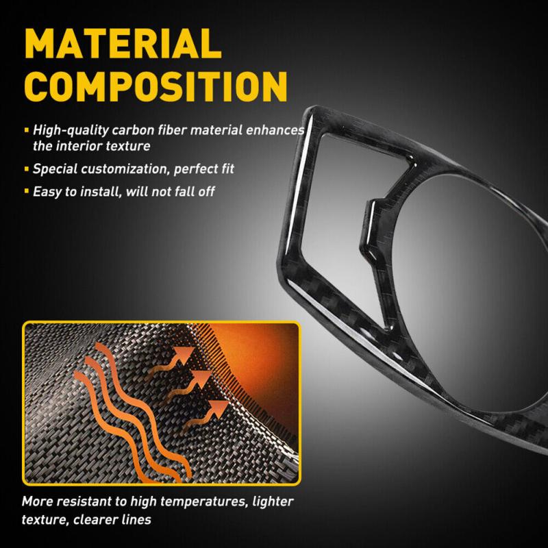 Buy Carbon Fiber Pattern Headlight Switch Trim Decor Cover Interior ...