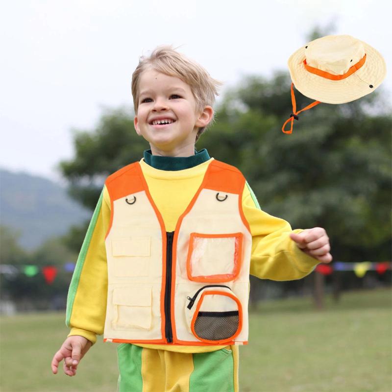Koop Children Outdoor Adventure Vest Hat Set Cosplay Role-playing ...