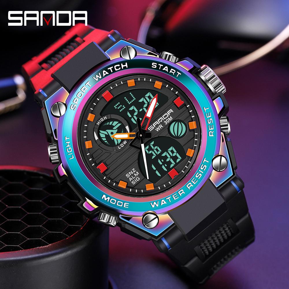 Kaufe SANDA 2023 Luxus Herrenuhren Sport Militär Armbanduhr Multicolor ...