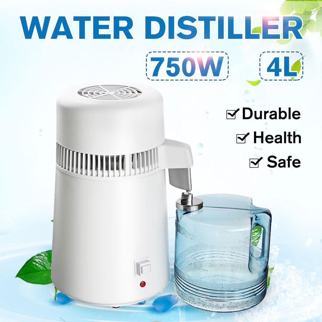 Buy 4L 220V 750W Portable Food-Grade Pure Water Distiller Filter Water ...