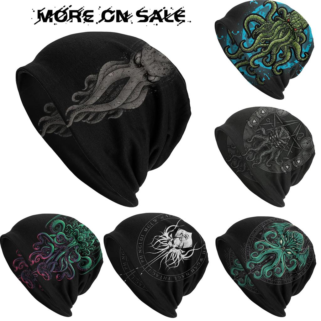 Buy Cthulhu Drawings Autumn Female Warm Beanies Double Used Windproof ...