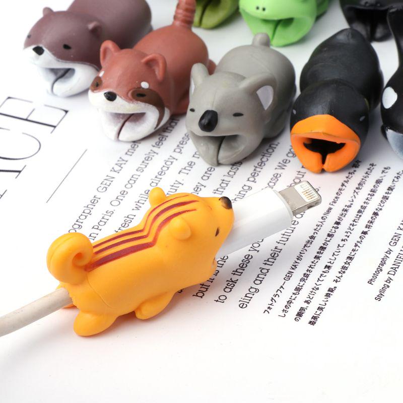 Buy USB Data Cable Winder Protector Bite for iphone Cable Cute Animal ...