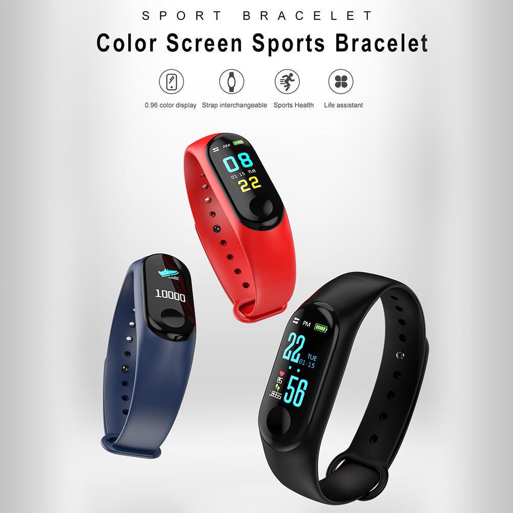 Color Screen Smart Bracelet Fitness Tracker Step Counter Heart Rate ...