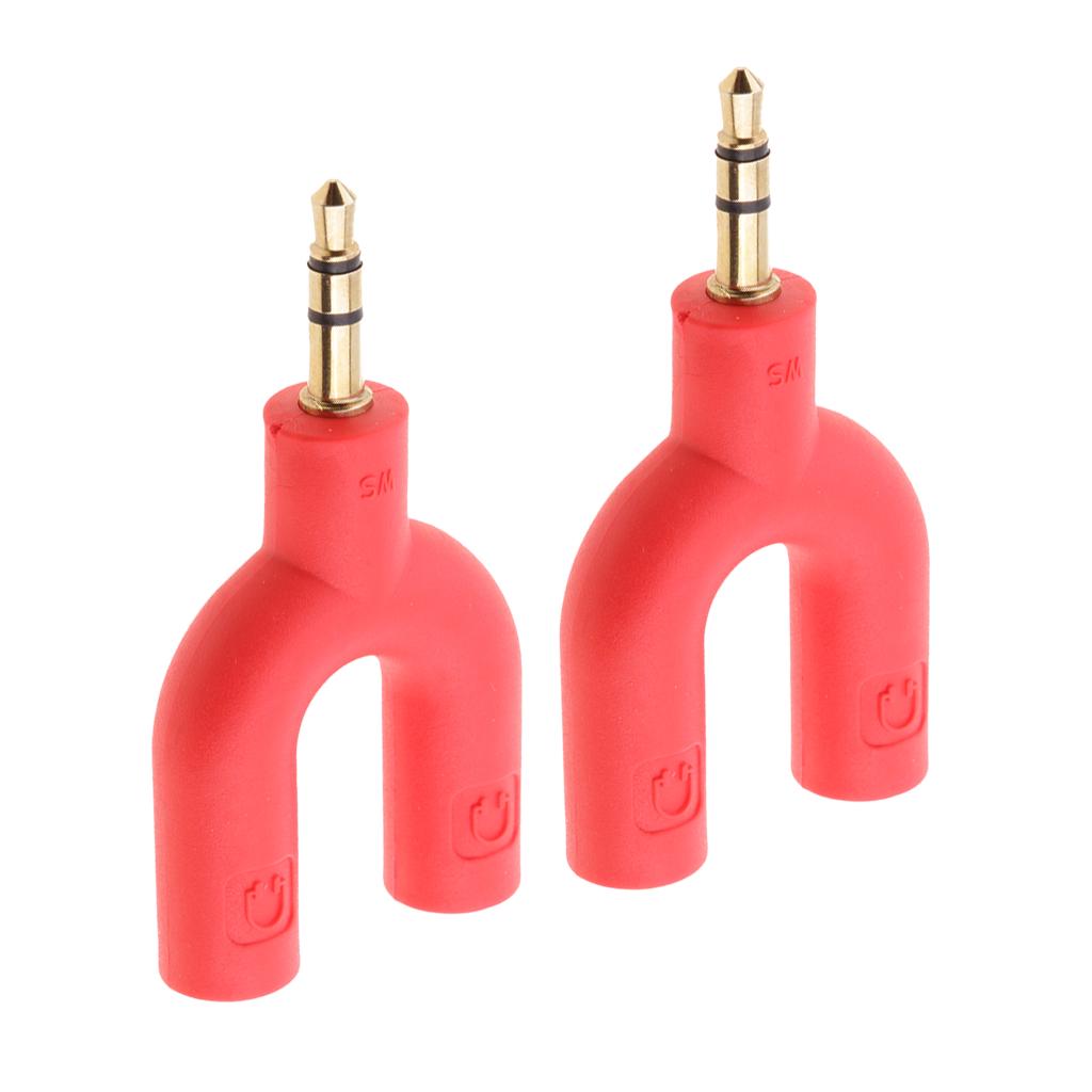 Buy 2 Pieces 3.5mm Double Jack Y Audio Splitter Earphone Headphone ...