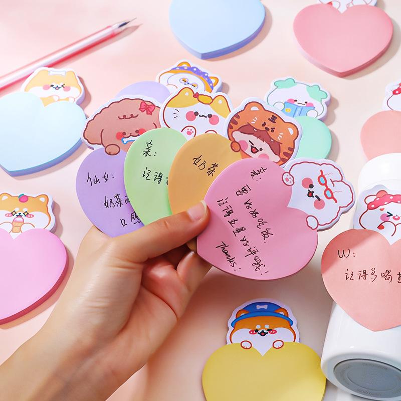 Cheap Love Post-it notes ins cute message Sticky note book Student ...