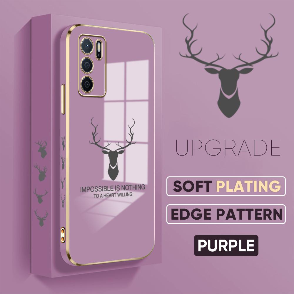 Buy Solid Plated Phone Case for OPPO A12 A15 A94 A52 Reno6 Realme 7 8 ...