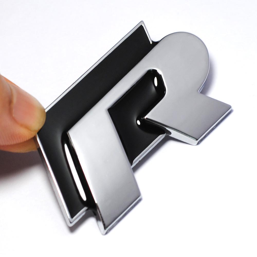 Buy 1pcs R Logo Sticker Car Style Accessories Black Car Chrome Emblem ...