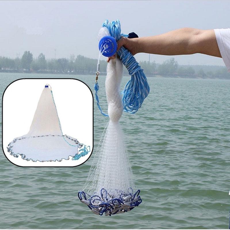 Buy Fishing Gear Nylon Mesh Dia 8/10/12ft Quickly Throw Hand Fishing ...