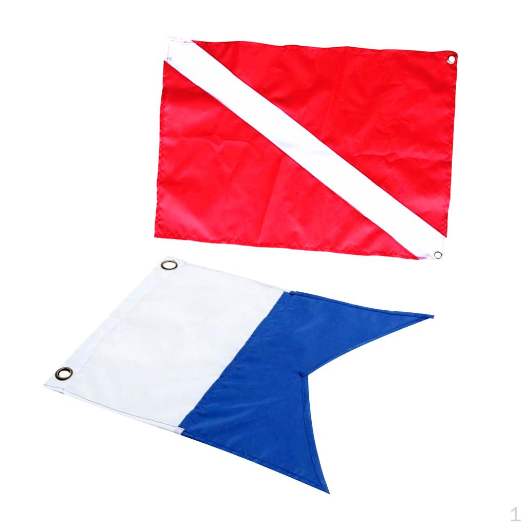 Buy 2 Pieces Nylon DiverDown Boat Flags, Scuba Dive Flags Marker 60cm x ...