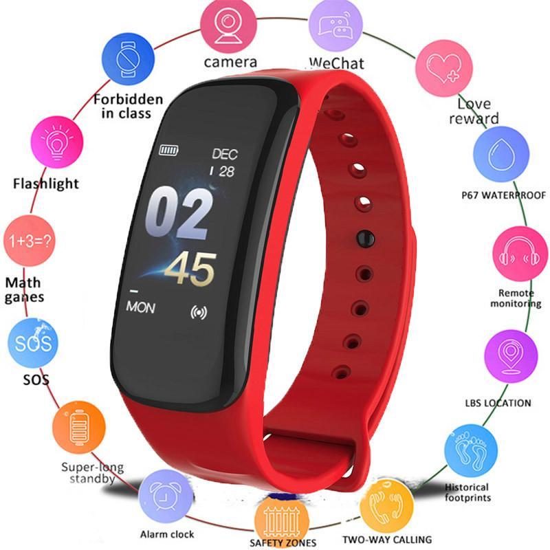 Buy Smartwatch C1 Plus Smart Bracelet Fitness Tracker Waterproof Heart ...