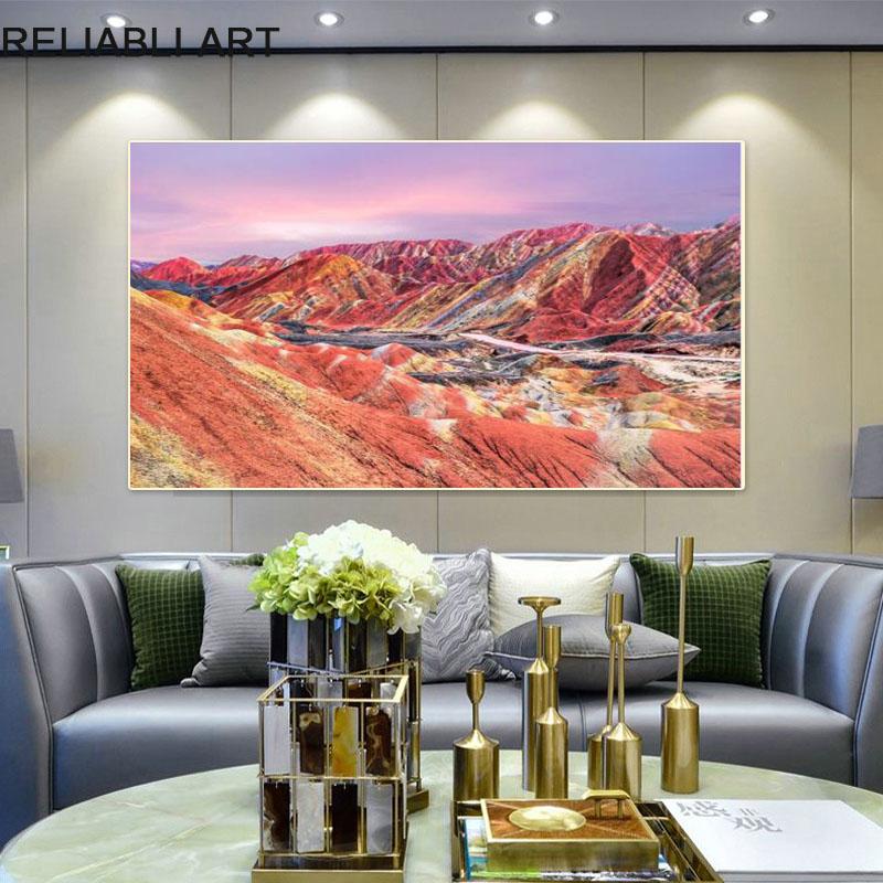 Buy Modern Mountain Nature Landscape Posters and Prints Canvas Painting ...