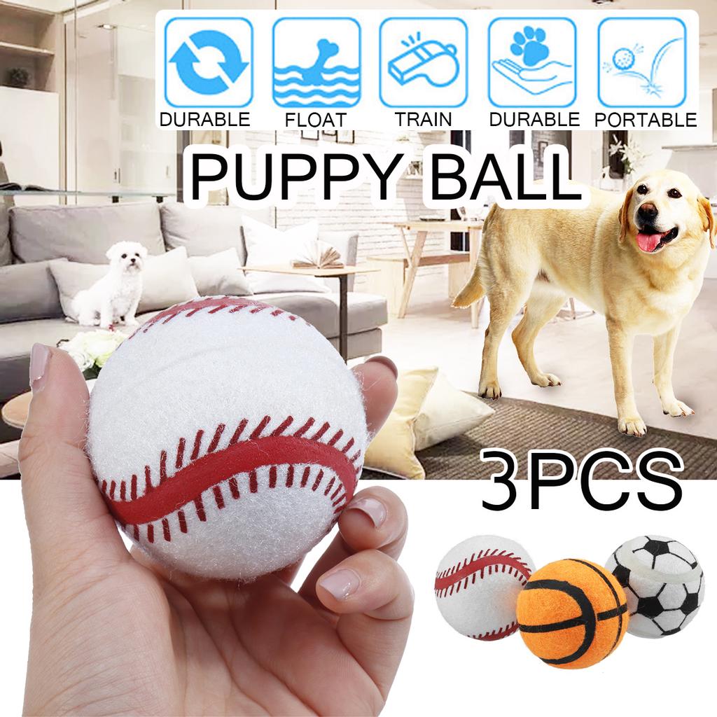 3Pcs 6.2Mm Puppy Pet Dog Rubber Balls Bouncy Ball Throwing Play ...