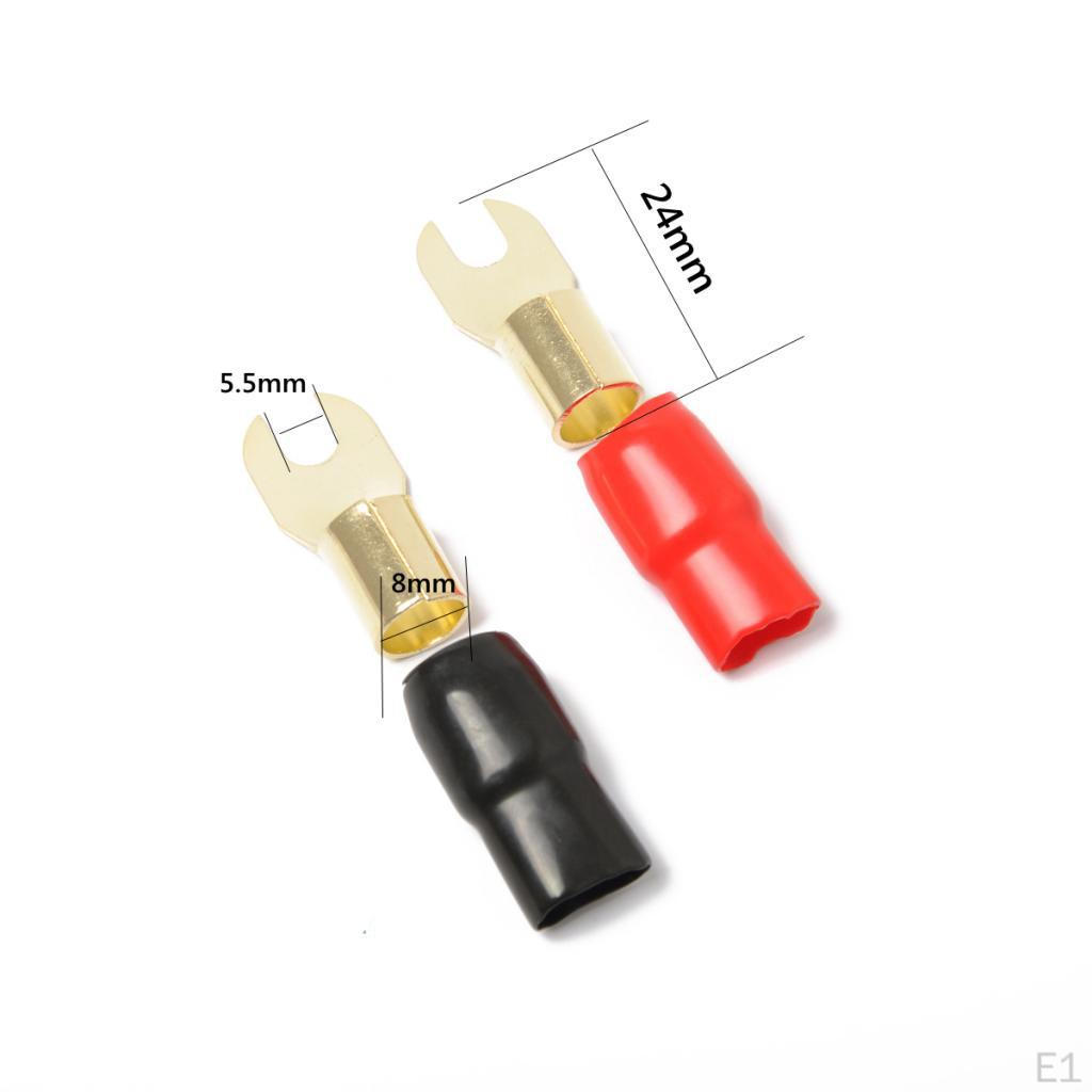 Buy 5 Pairs 4 AWG Car Audio Wire Fork Terminal Connector Brass at ...