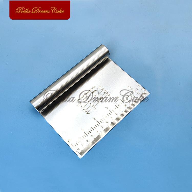 Buy 6"/8" Stainless Steel Cake Scraper DIY Dough Pastry Spatulas ...