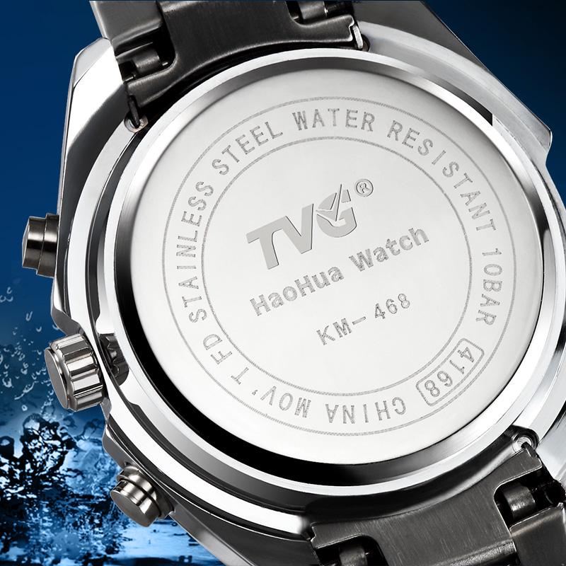 Buy TVG Men Sport Quartz Watch Stainless Steel Watches Waterproof ...