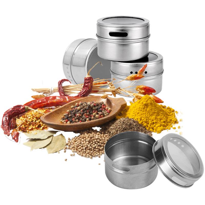 Buy Magnetic Spice Jar Stainless Steel Spice Tins Spice Storage ...