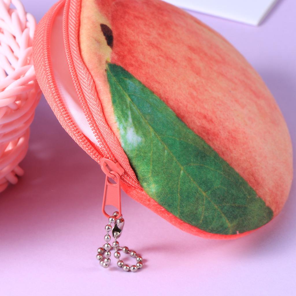 Buy 1 Pc 3D Plush Mini Fuzzy Juicy Peach Fruit Novelty Cartoon Zipper ...