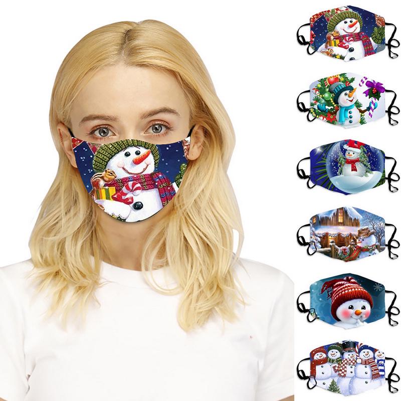 Buy Fashion Christmas Face Masks Christmas Snowman Printed Dust Masks ...