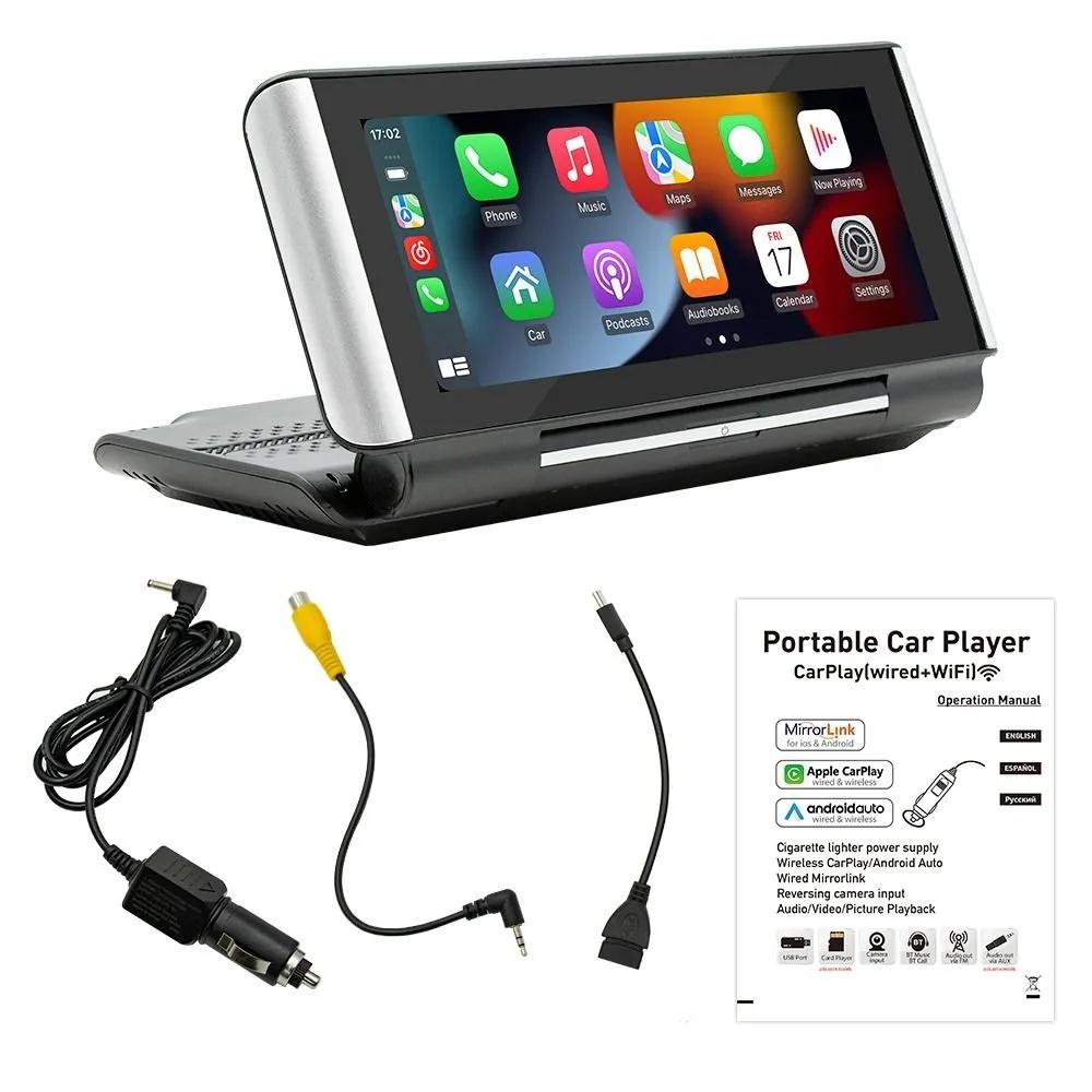 Buy 180° Foldable Screen 6.86 Inch Car Radio Multimedia Player Portable ...