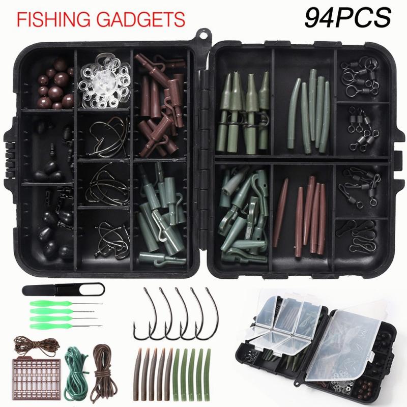 2 Types 94 Pcs Carp Fishing Tackle Accessories Set Lead Clips Swivels ...