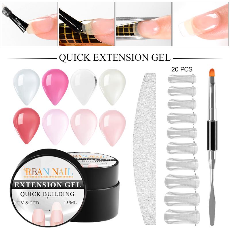 Buy 4pcs Nail Extension Gel Set Fake Nails Acrylic Nail Kit Soak Off ...